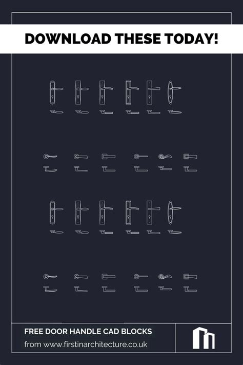 Free Door Handle Cad Blocks