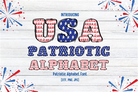 Patriotic Alphabet Font By Vividdoodle · Creative Fabrica