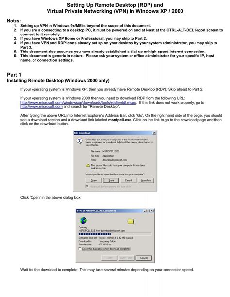 VPN Remote Desktop Setup Pdf