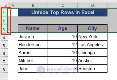 How To Unhide Top Rows In Excel Methods ExcelDemy