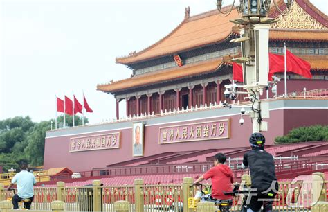 중국 80주년 전승절 열병식 앞둔 천안문