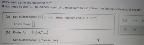 solved write each set in the indicated form if you need to