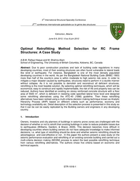 Pdf Optimal Retrofitting Method Selection For Rc Frame Structures A