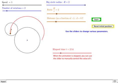 Epitrochoid Animation Using Geogebra National Curve Bank