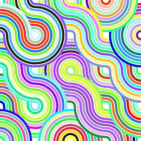 An Abstract Pattern Of Multi Colored Concentric Circles That Creates A