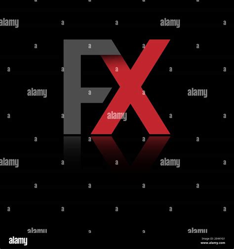 Stylized lowercase letters F and X in red and black connected by a single line for logo ...