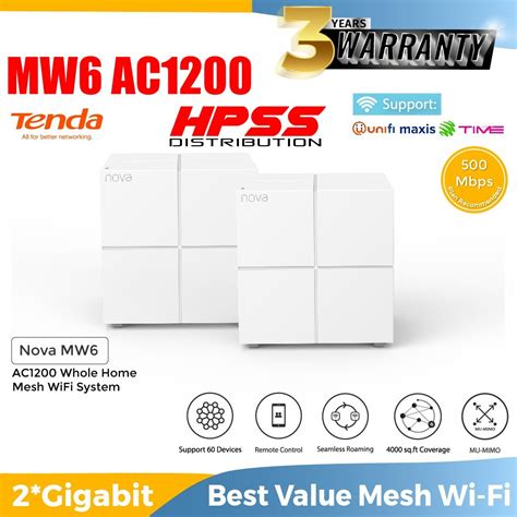 Tenda Mw Mw Pack Ac Mu Mimo Whole Home Mesh Wifi System Ap Mode Router Tplink Deco E M