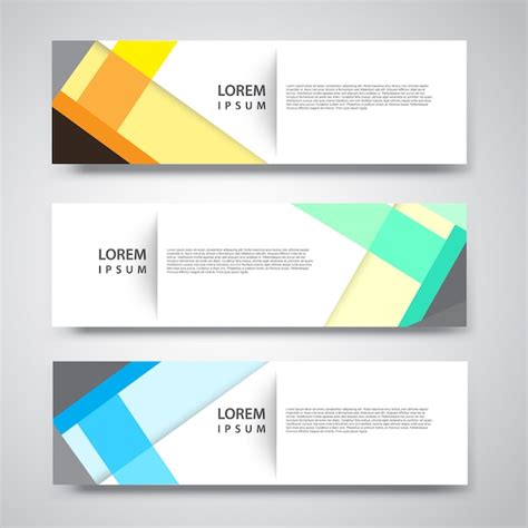 Premium Vector Vector Set Abstract Geometric Design Banner Web Template