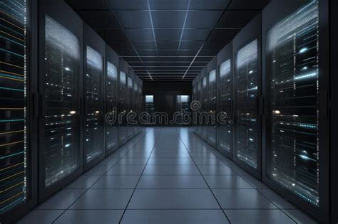 Modern Server Room Gray Generate Ai Stock Illustration Illustration Of Cloud Database 275619137