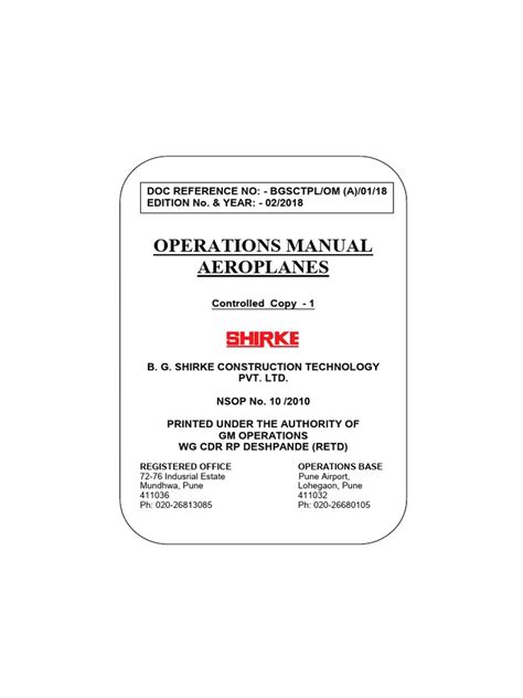 Ops Manual Issue Ii Rev 1 Approved In Sep 2020 Compressed Pdf