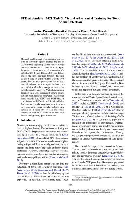 PDF UPB At SemEval Task Virtual Adversarial Training For Toxic Spans Detection