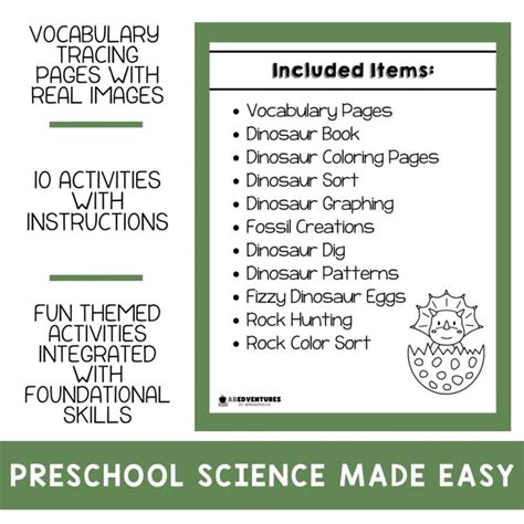 Preschool Dinosaurs Unit Fossils Rocks Preschool Science Lessons Pre K Science