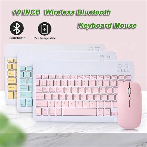 10 Inch Mini Wireless Bluetooth Keyboard And Mouse Set For Android Phone Laptop Tablet Shopee