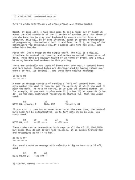 cz midi guide condensed pdf computing computer engineering