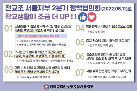 전국교직원노동조합 서울지부 전교조 서울지부 서울시교육청 2분기 정책협의회20220511