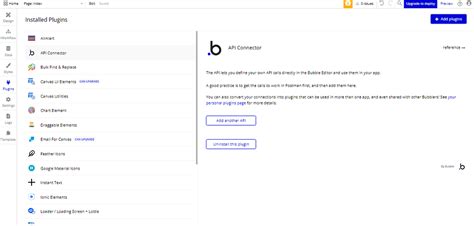 issue with api connector interface displaying existing api connections
