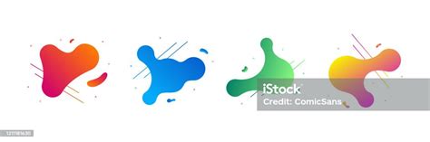 벡터 유체 는 흰색 배경에 현대 웹 사이트 및 액체 그래픽 디자인에 대한 추상 적기하학적 파란색 녹색 및 빨간색 그라데이션 모양을 분리 동적 구성 및 색상의 개념 라바램프에