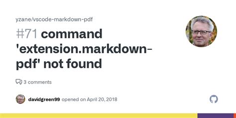 Command Extensionmarkdown Pdf Not Found · Issue 71 · Yzanevscode Markdown Pdf · Github