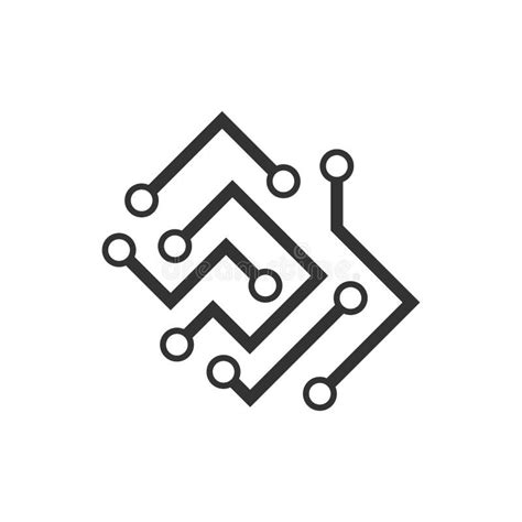 Circuit Board Icon In Flat Style Technology Microchip Vector Il Stock