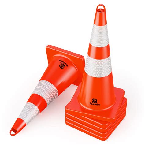 Roadhero 6 Pack Traffic Cones 28 Inch Safety Cones