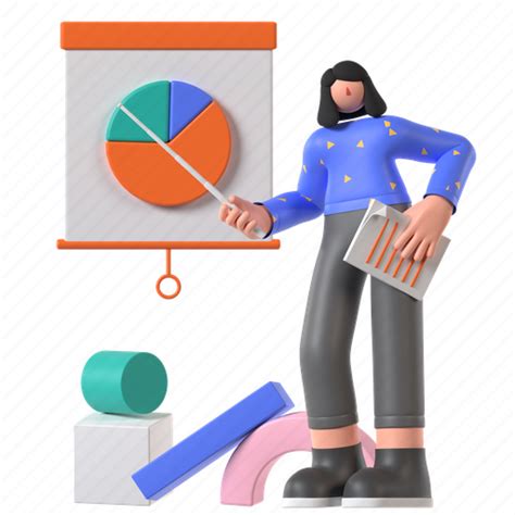 Data Analyst Analytics Statistics Presentation Data Business Employee 3d Illustration