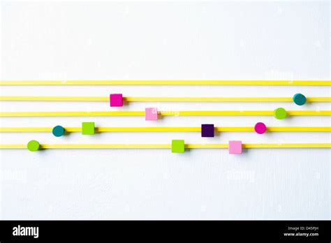 Shapes On Musical Notation Lines Stock Photo Alamy