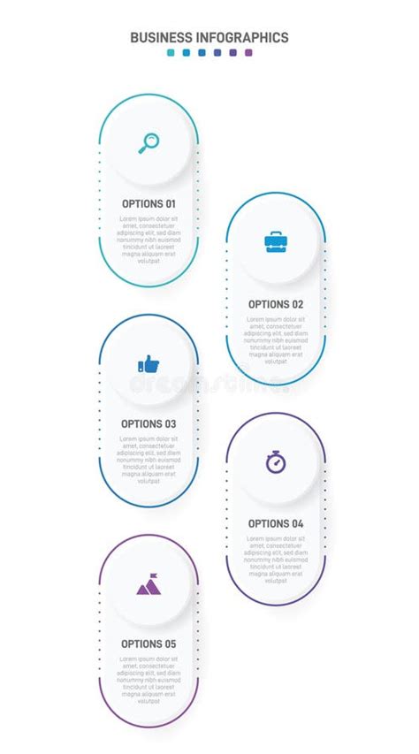 Vertical Progress Bar Featuring 5 Arrow Shaped Elements Symbolizing