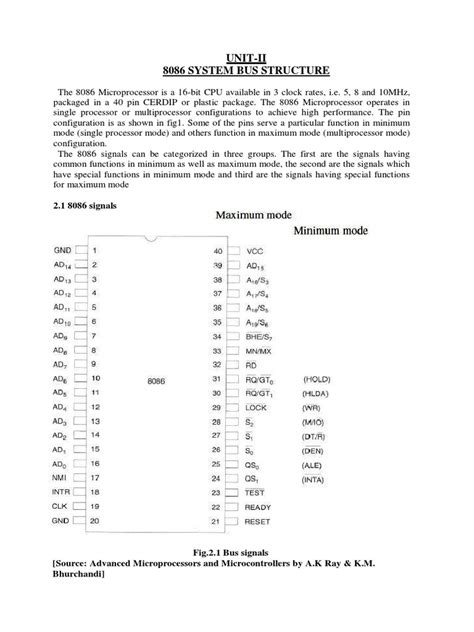 8086 system bus structure pdf central processing unit input output