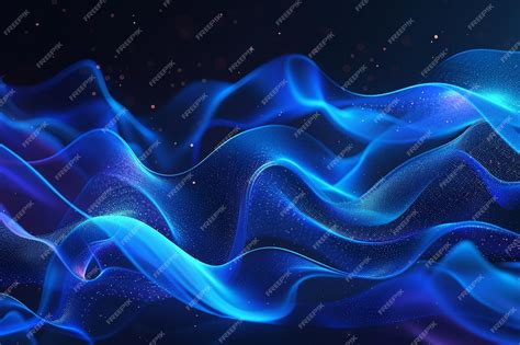 Luminous Waveforms Glowing Blue Gradient In Flowing Shapes Design
