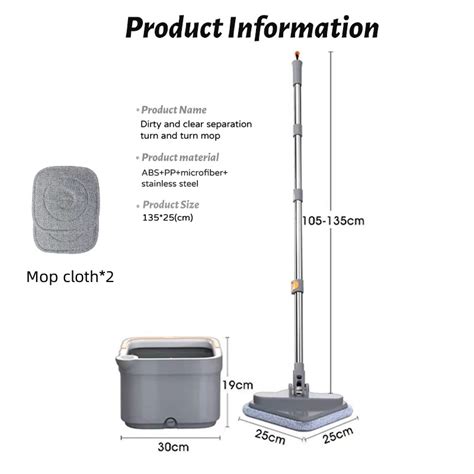 【cod】spin Mop Clean Water And Sewage Separation Mop With Bucket 360