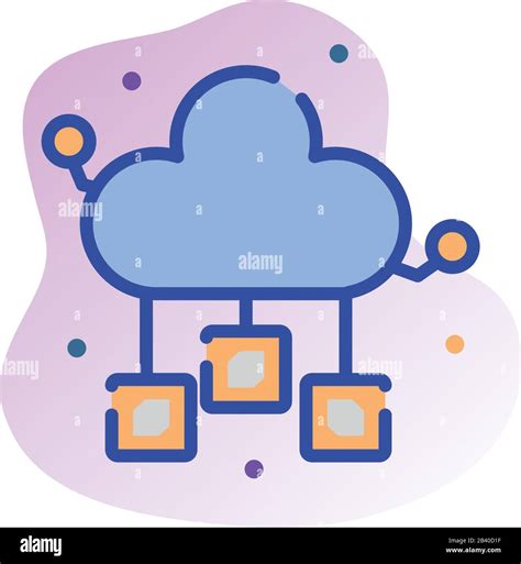 Cloud Computing Line Fill Block Style Icon Design Communication Internet Connectivity Web