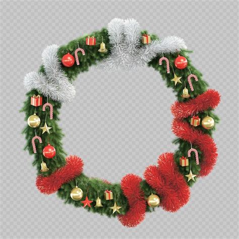Premium Psd 3d Rendering Of Christmas Tree Circle Frame