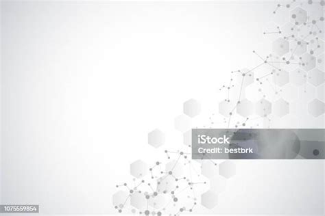 추상적인 기하학적 텍스처 분자 구조와 신경 네트워크 분자 Dna와 유전 연구 총 배경입니다 의료 과학 및 기술 설계를 위한 벡터