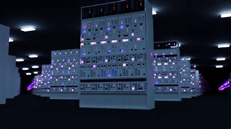 서버룸 데이터 센터 저장 정보가 있는 백업 마이닝 호스팅 메인프레임 팜 및 컴퓨터 랙 3d 렌더 네트워크 서버에 대한 스톡 사진 및 기타 이미지 Istock