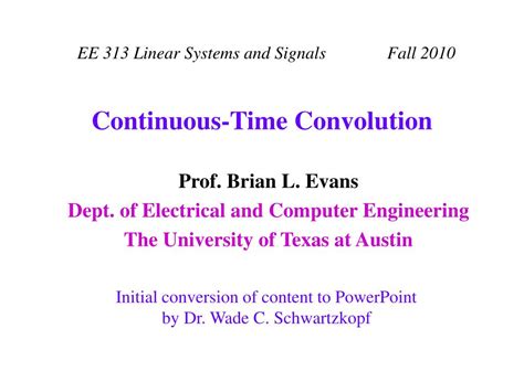 Ppt Continuous Time Convolution Powerpoint Presentation Free