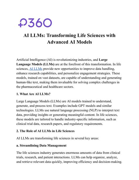 Ppt Ai Llms Transforming Life Sciences With Advanced Ai Models Powerpoint Presentation Id