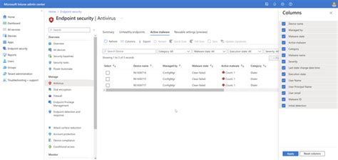 Endpoint Security Reports In Intune Admin Center For Tenant Attached