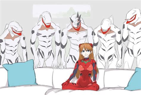 Souryuu Asuka Langley And Mass Production Eva Neon Genesis Evangelion And 1 More Drawn By