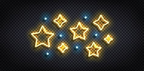 템플릿 장식 및 투명 한 배경에 덮개에 대 한 스타 로고의 벡터 현실적인 고립 된 네온 기호 Dj에 대한 스톡 벡터 아트 및