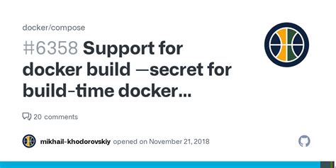 Support For Docker Build Secret For Build Time Docker Secrets