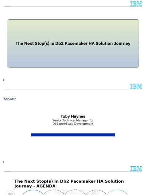 Toby Haynes Tridex Db2 User Group December 2021 The Next Stops In Db2 Pacemaker Ha Solution