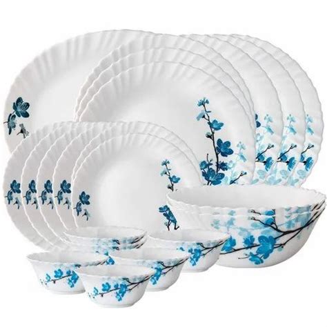 White And Blue Ceramic 21 Pieces Larah Dinner Set For Home At Rs 650 Set In Madurai