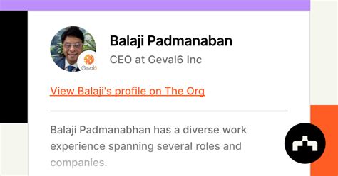 Balaji Padmanaban Ceo At Geval6 Inc The Org
