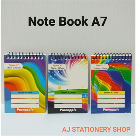 Pineapple Spiral Note Book Size A7 Buku Nota Kecil Notebook Shopee Malaysia