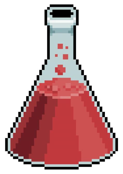 Pixel Art Erlenmeyer Laboratory Flask Life Potion 8bit Game Item On White Background 9955657