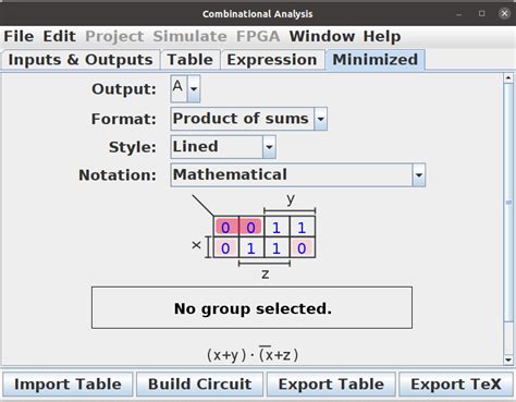 Bug In Combinational Analysis Simplification Function · Issue 1420 · Logisim Evolution Logisim