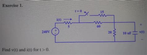 Solved Find V T And I T For T 0 Chegg Com