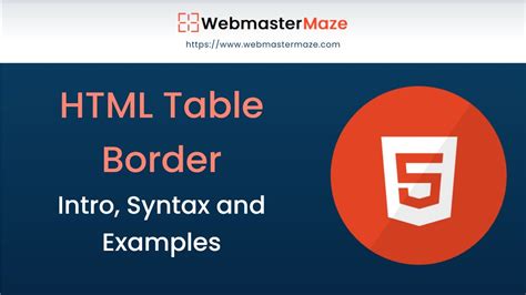 HTML Table Borders YouTube