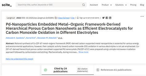 Pd Nanoparticles Embedded Metal Organic Framework Derived Hierarchical Porous Carbon Nanosheets