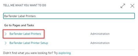 Bartender For Business Central Integration Setup